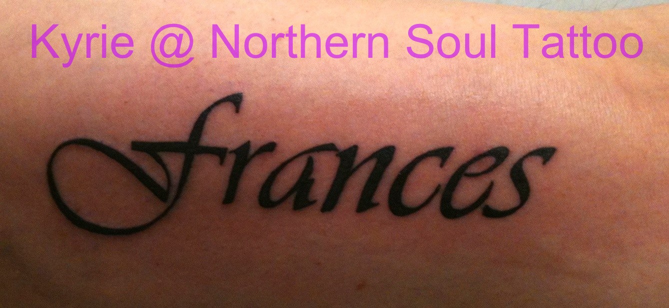 Lettering – Northern Soul Tattoo, Liverpool